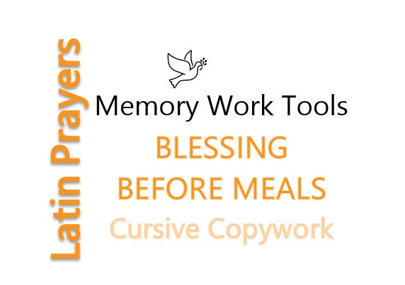 Latin Blessing Before Meals Cursive | Catholic Prayer Copywork – Memory ...