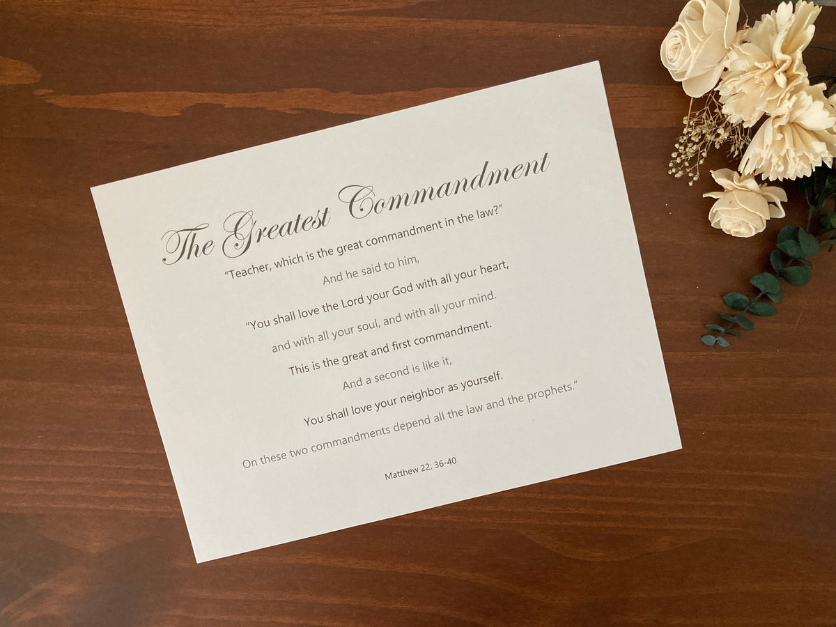 Greatest Commandment Visual Aid | Matthew 22 Scripture Printable ...